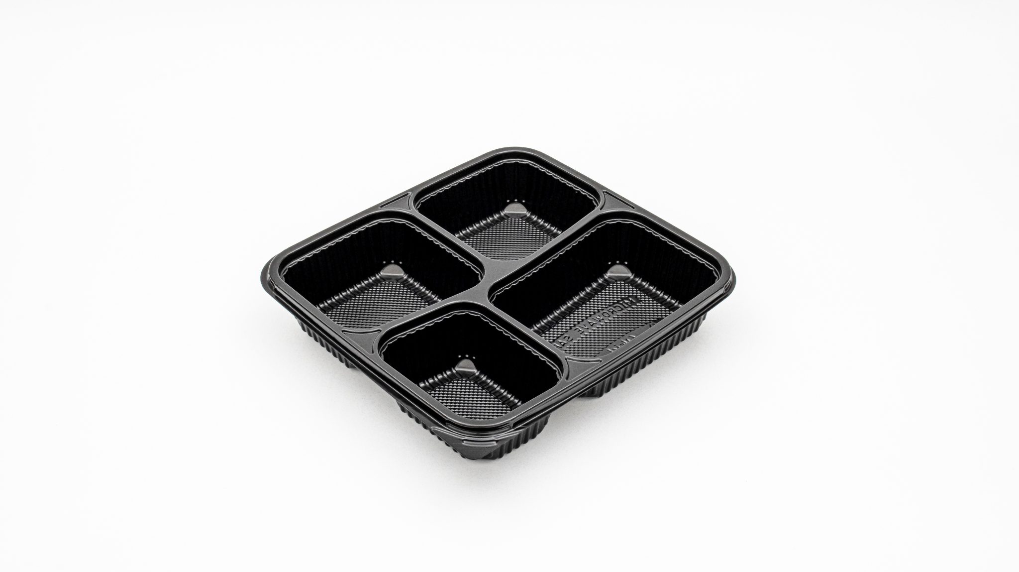 TB4C Four Compartment Container With Lid Black – UGS Packaging