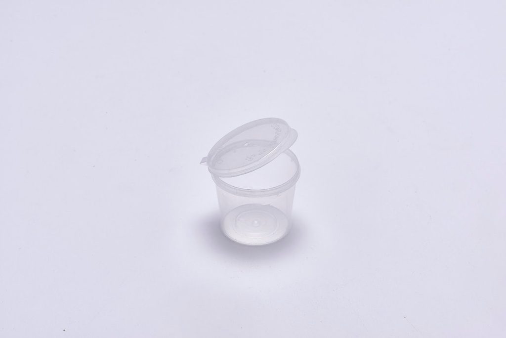 PP Round Sauce Container With Hinged Lid – UGS Packaging