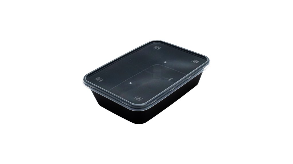 PP Black Rectangular Container With Lid – UGS Packaging